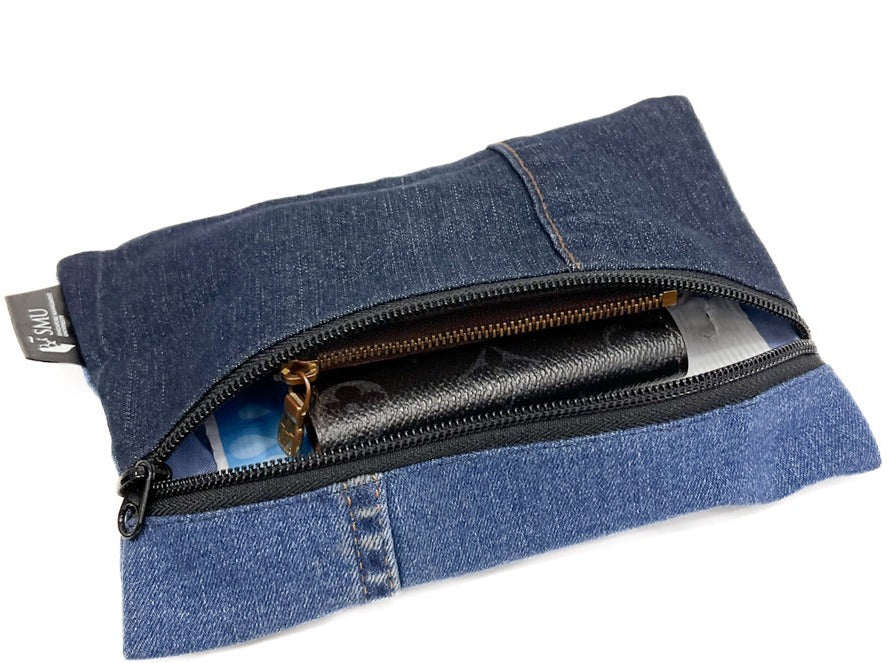 Recycled Denim Pouch with Zip – The SMU Shop