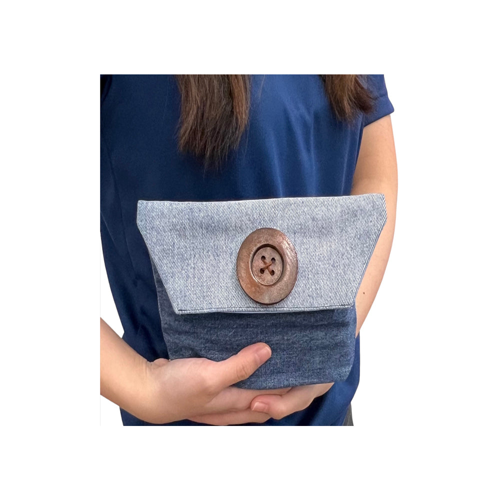 Recycled Denim Pouch with Button – The SMU Shop